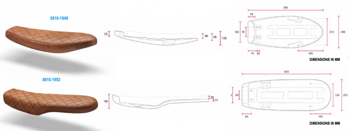 C-Racers, Flat seat, SR400 SR500 CX500, universal Cafe Sæde